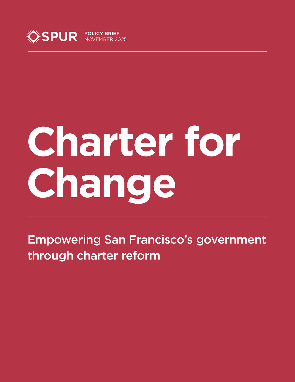 Charter for Change | SPUR